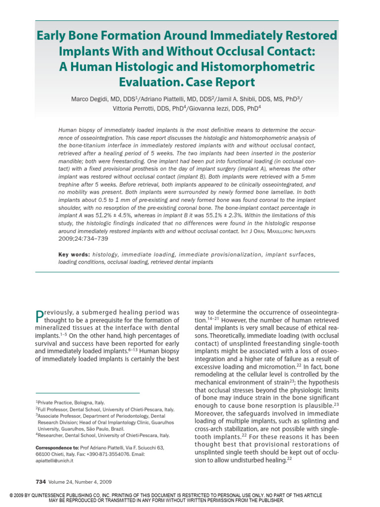 Oclusao X Infraoclusao em Impl | PDF | Dental Implant | Bone