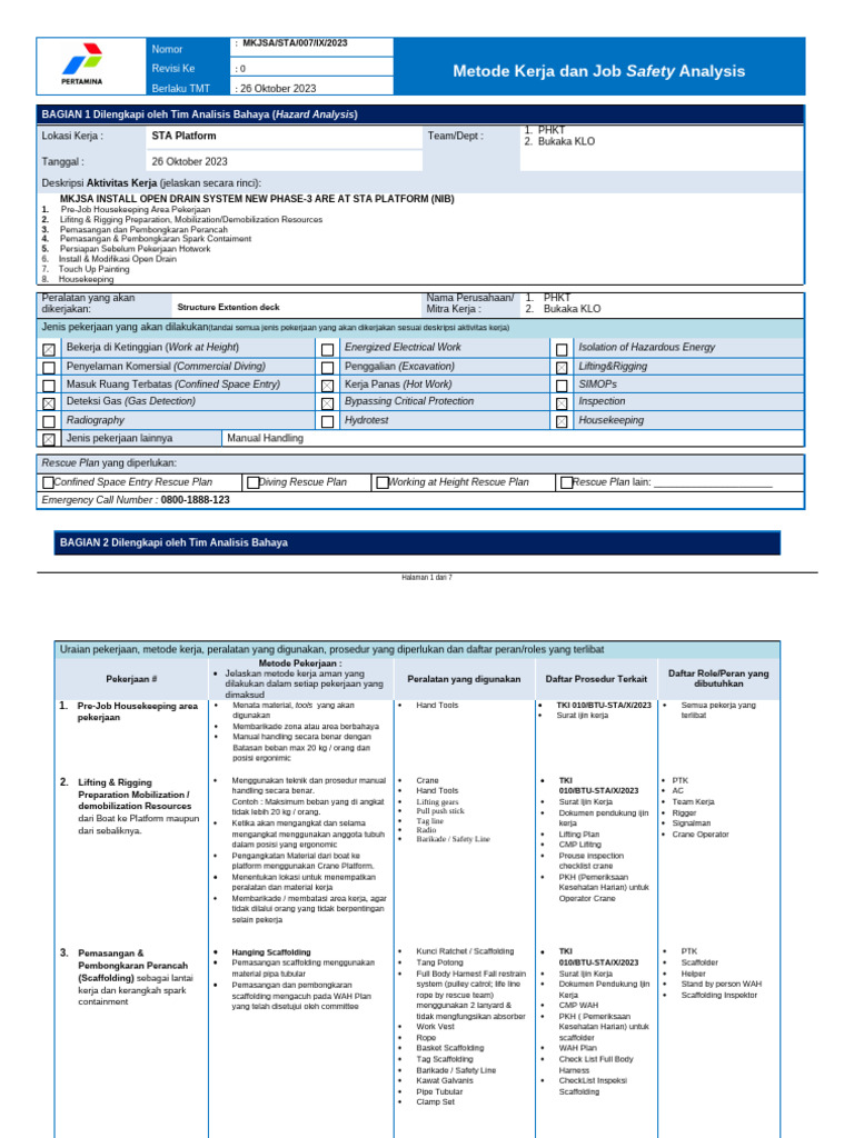 Mkjsa Install Open Drain Systemat Sta Platform (Nib) | PDF