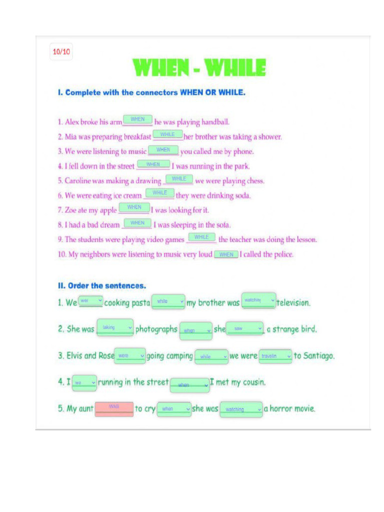 Actividad Ciclo 3 While or When Respuestas | PDF