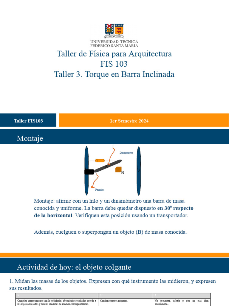 Taller - 3 - 2024 S1 - Torque en Barra Inclinada | PDF | Esfuerzo de torsión | Física