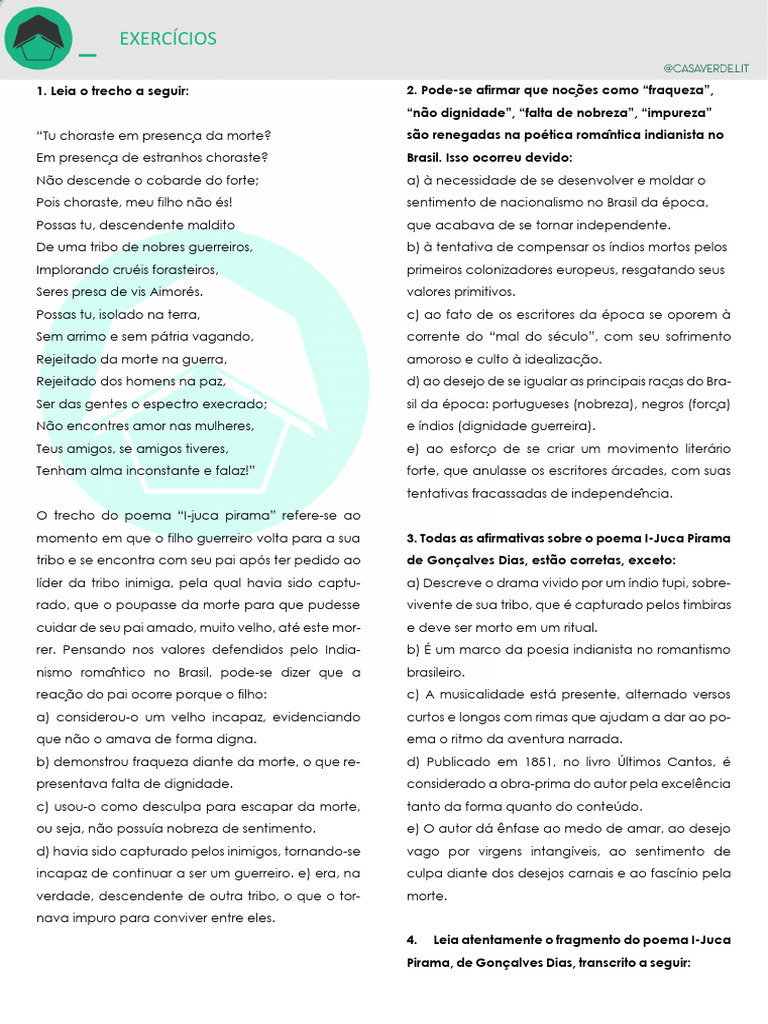 Análise do Poema I-Juca Pirama | PDF | Romantismo