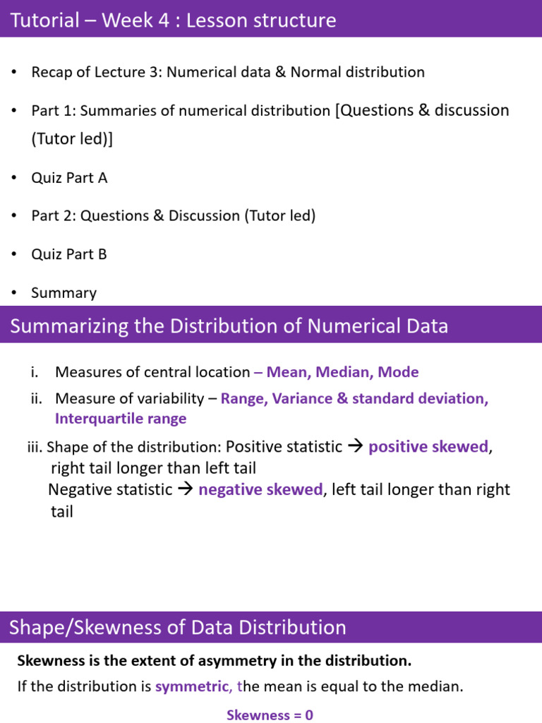 Bus Stats Tute 4 t3 Answers | PDF | Skewness | Mean