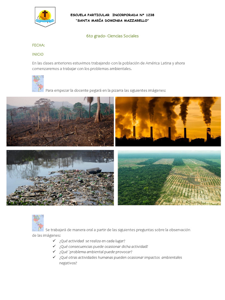 Problemas ambientales- 6to-Sociales. (7) | PDF | Contaminación ...