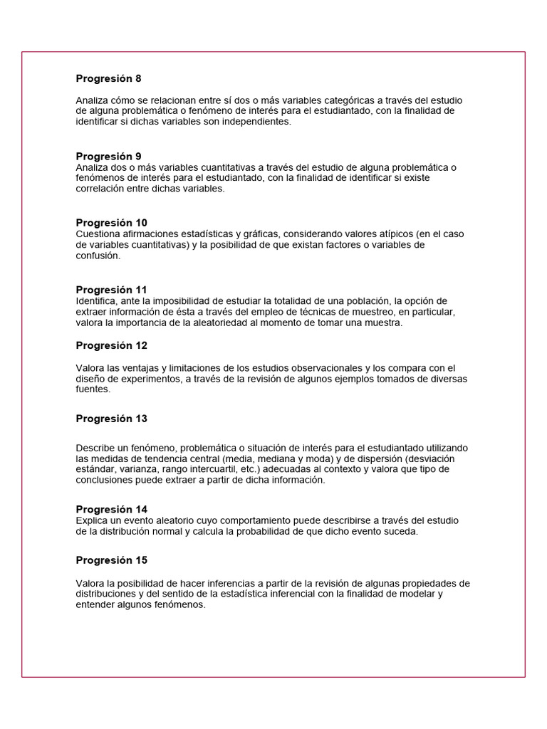Temario de Progresiones | PDF