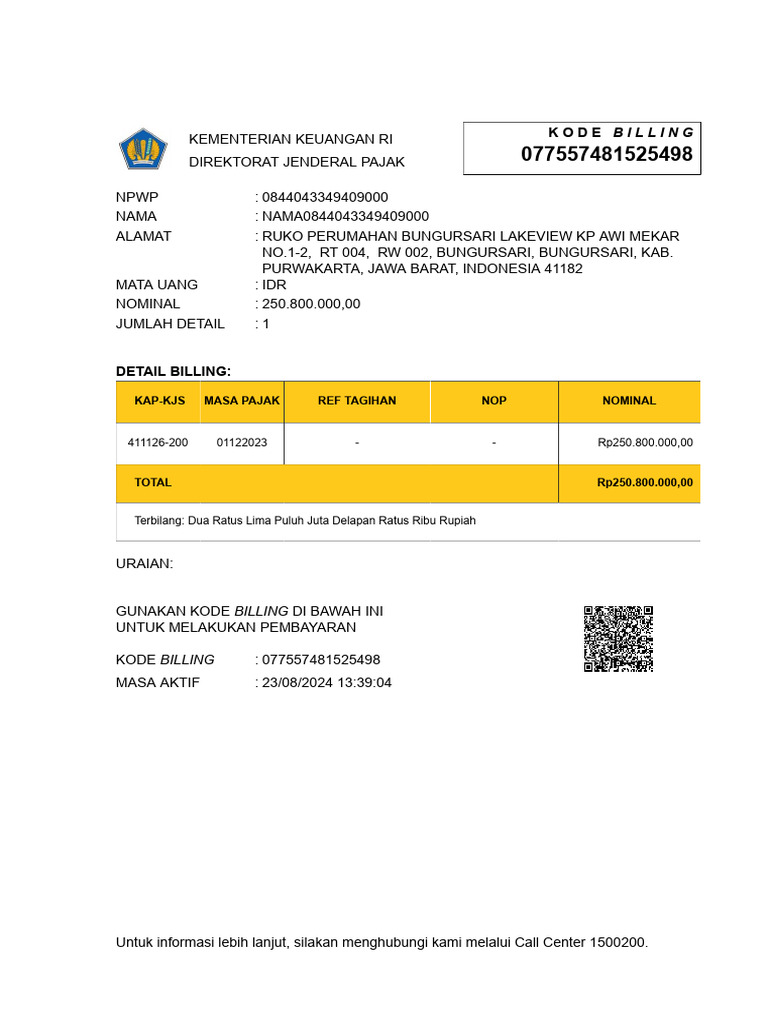 Coretax - BPE DAN BILLING | PDF