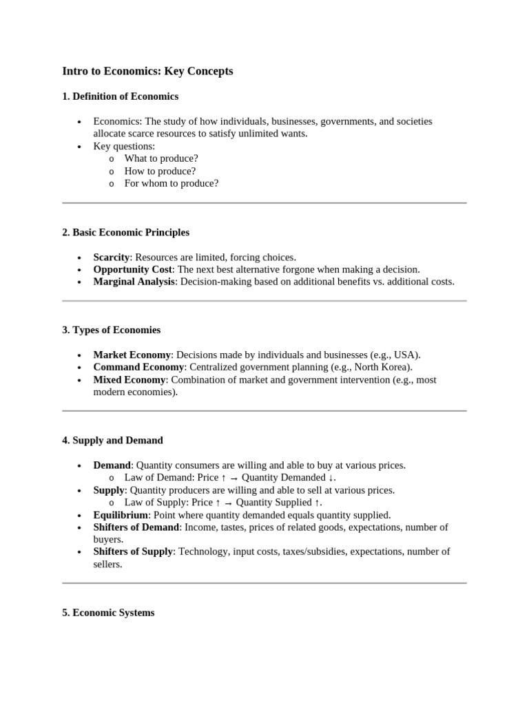 Economics 101: Key Concepts Explained | PDF | Economics | Macroeconomics