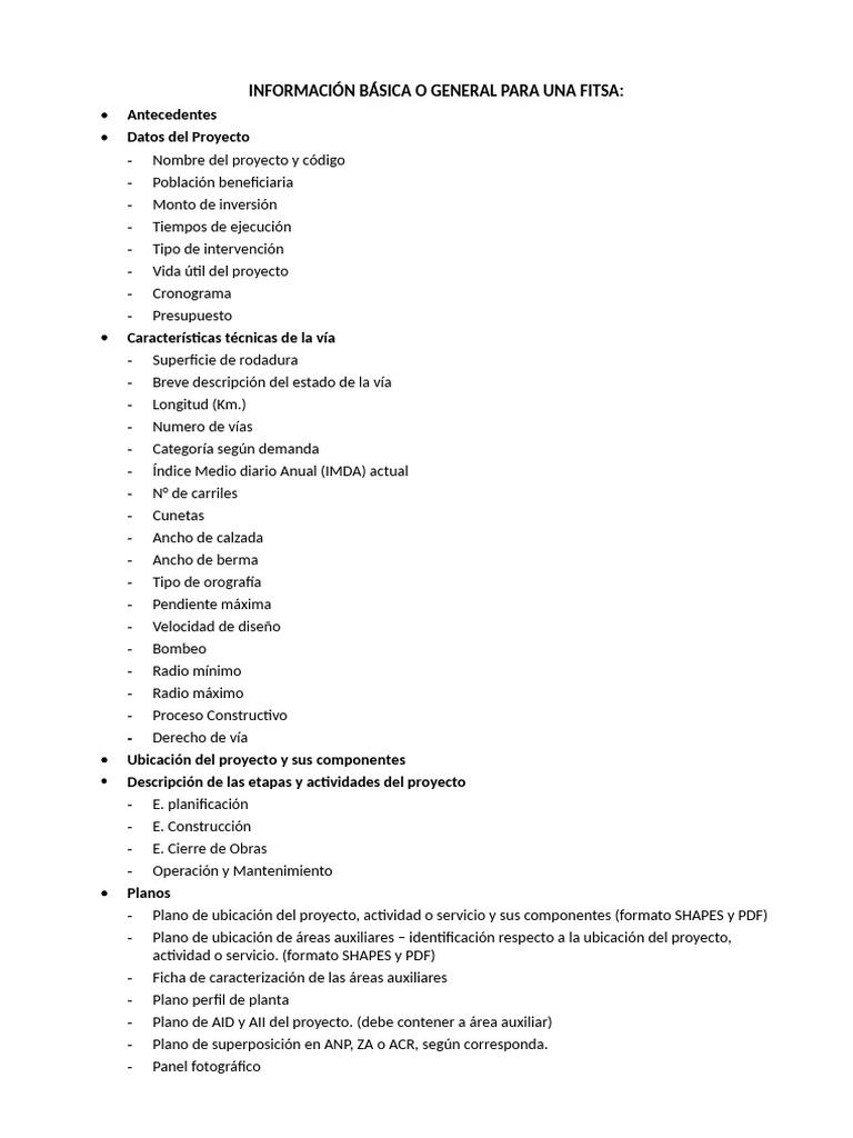 Información Básica o General para Una Fitsa | PDF