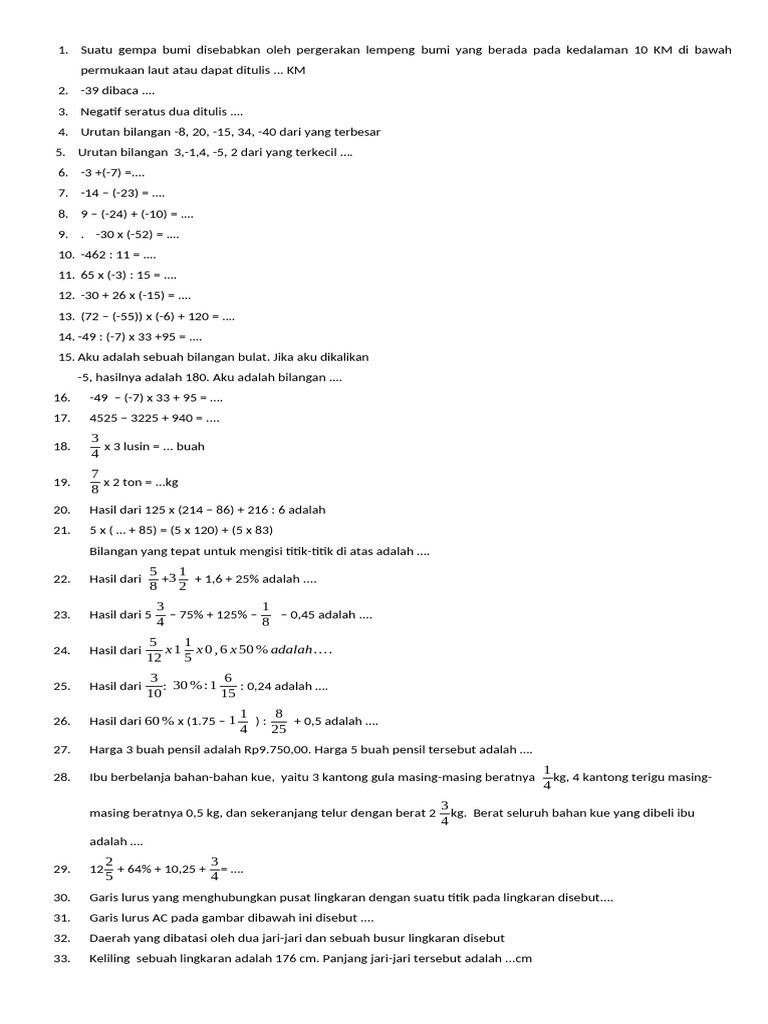 Kisi MTK KLS 6 24 | PDF