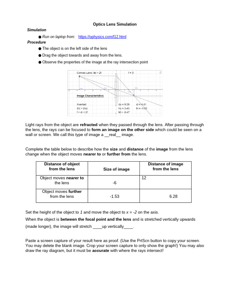 Lens Simulation | PDF | Equipment | Electrodynamics