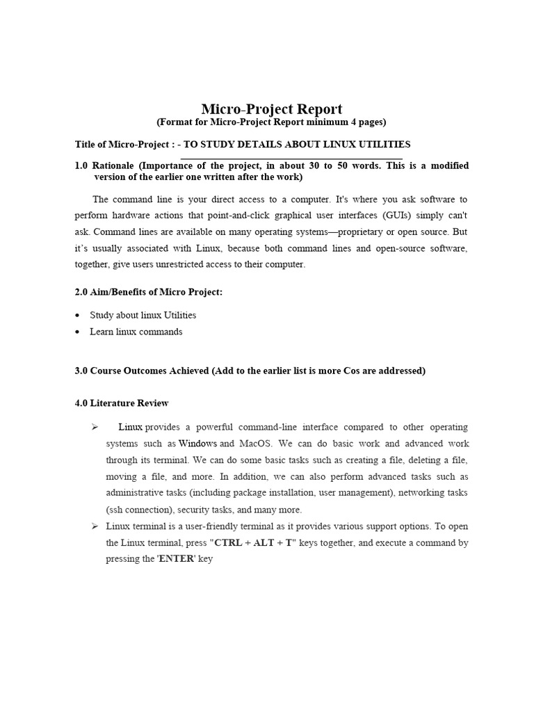 Osy 5th Sem Microproject Converted 1 | PDF | Command Line Interface | Computer File