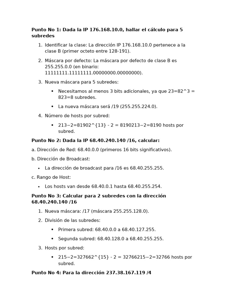 Taller de Dirrecionamiento IP (CIDR) | PDF