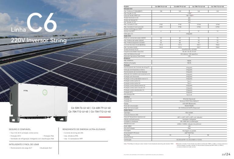 Datasheet Saj c6-50k & 75k-t6-lv-40 | PDF | Engenharia Elétrica | Ciência de Materiais