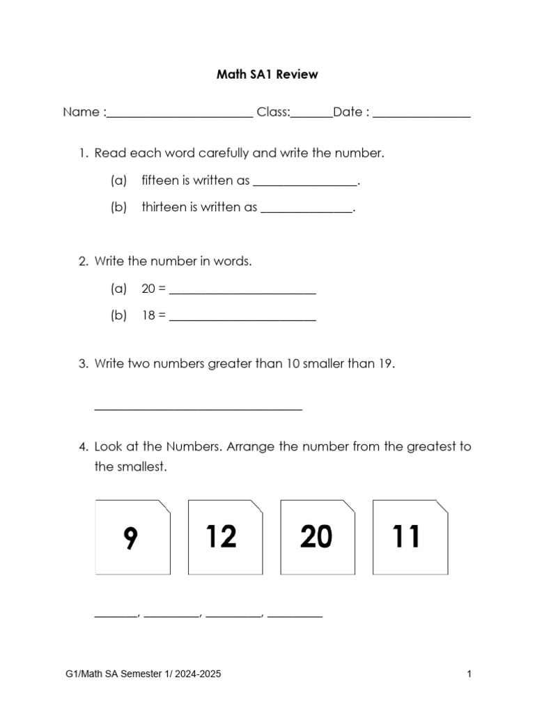 Math SA Review | PDF