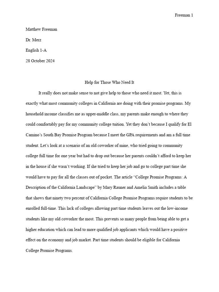College Promis Programs Argument | PDF | Economies
