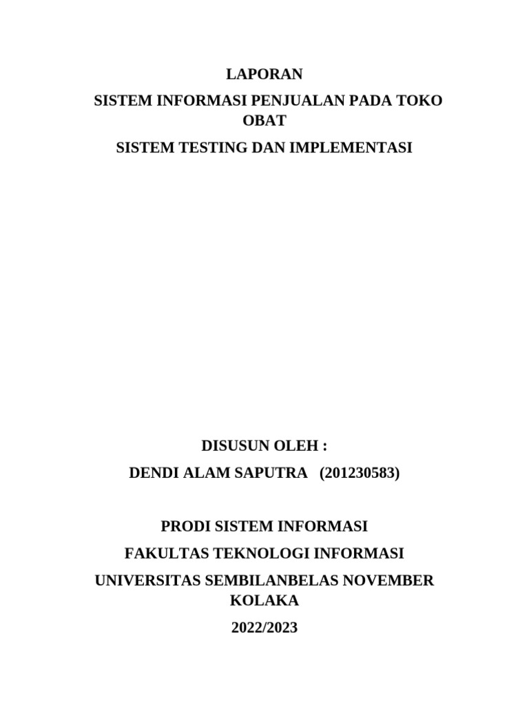 LAPORAN Testing | PDF