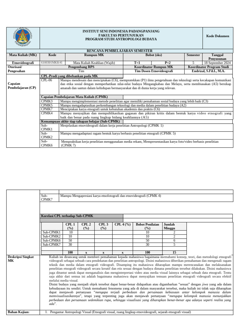 Rps Bahasa Indonesia Obe | PDF