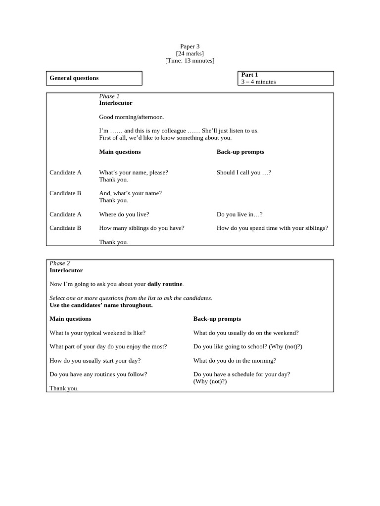 SPM 2024 Speaking Test Format | PDF