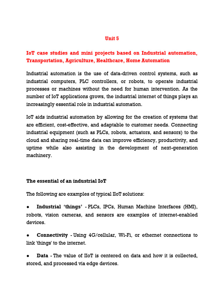 IoT Unit 5-1 | PDF | Internet Of Things | Computer Network