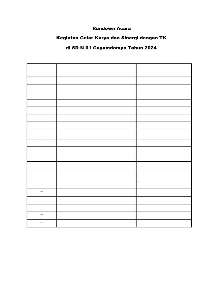 Rundown Acara Gelar Hasil Belajar | PDF