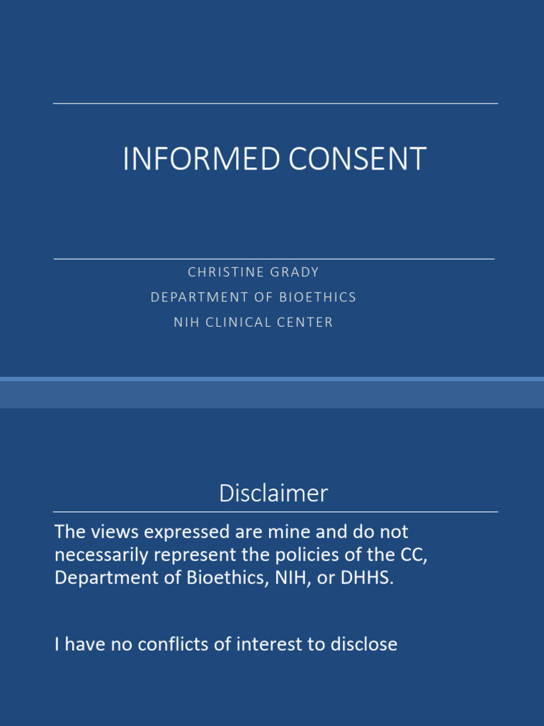Informed Consent in Clinical Research | PDF | Informed Consent | Consent