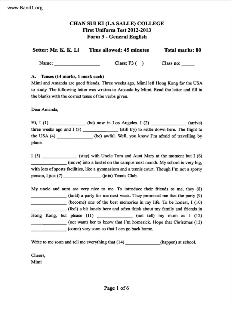 Grammar Exercise1 | PDF