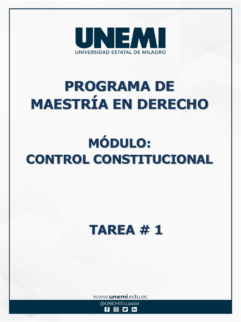 TAREA # 1 - Control Constitucional - Reformada | PDF
