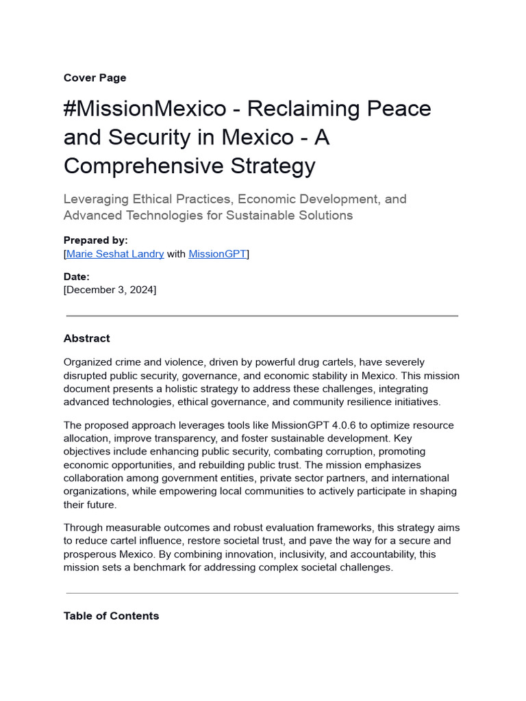 #MissionMexico - Reclaiming Peace and Security in Mexico - A ...