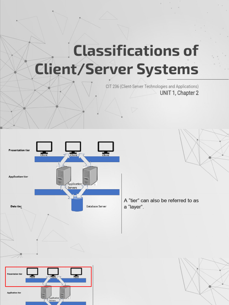 Unit 1J Chapter 2 Classifications of CLient Server Systems | PDF ...