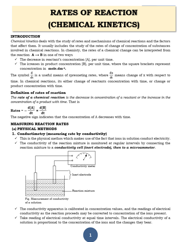 Rates of Reaction | PDF | Reaction Rate | Chemical Reactions