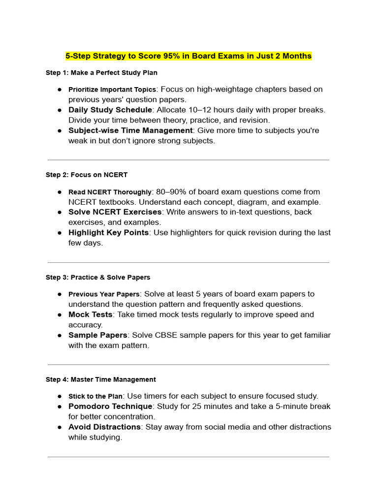 5-Step Strategy to Score 95% Marks | PDF