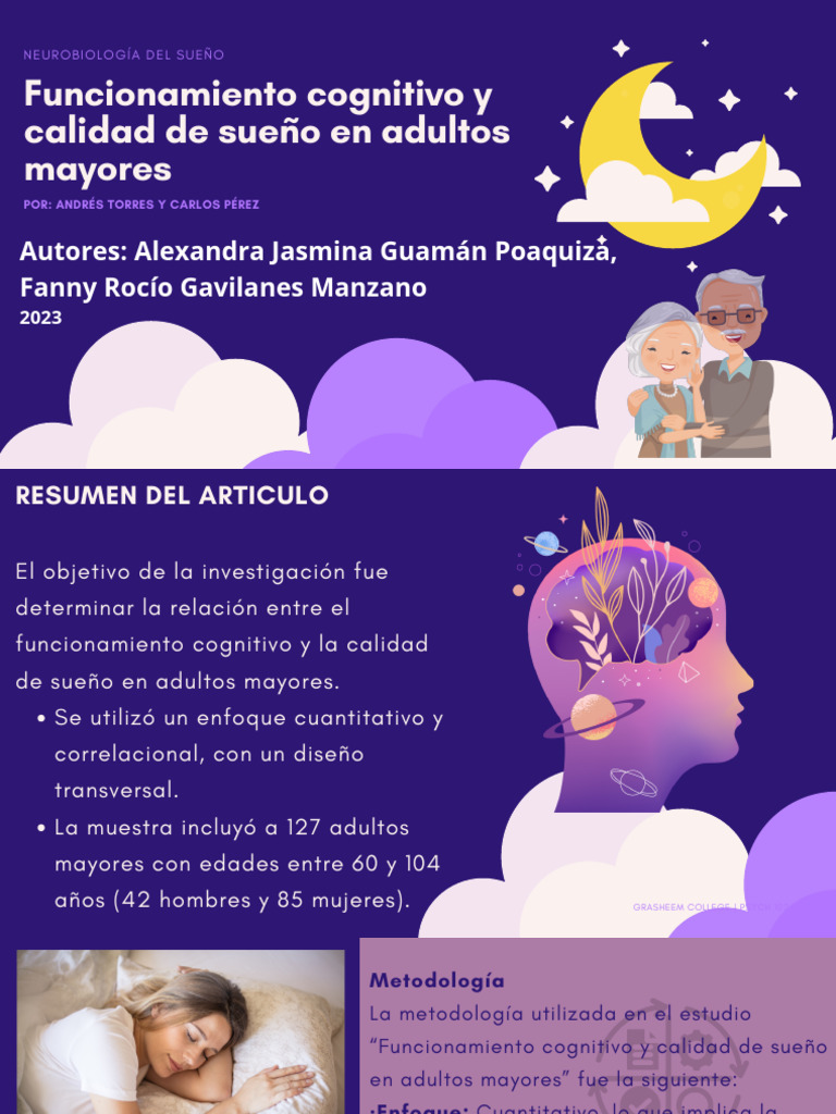 Funcionamiento Cognitivo y Calidad de Sueño en Adultos Mayores | PDF | Dormir | Vejez