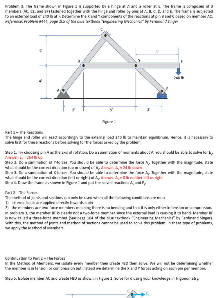 Method of Members Problem Assignment 1 | PDF | Equations | Force