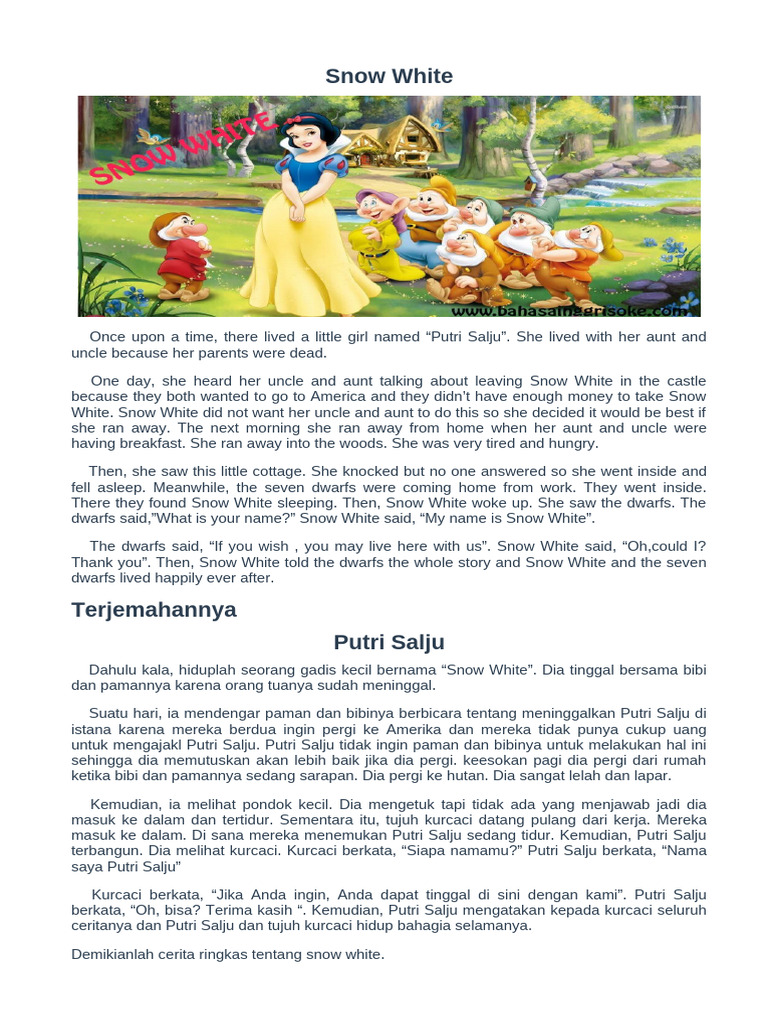 Snow White for Young Readers | PDF | Snow White | German Fantasy Works