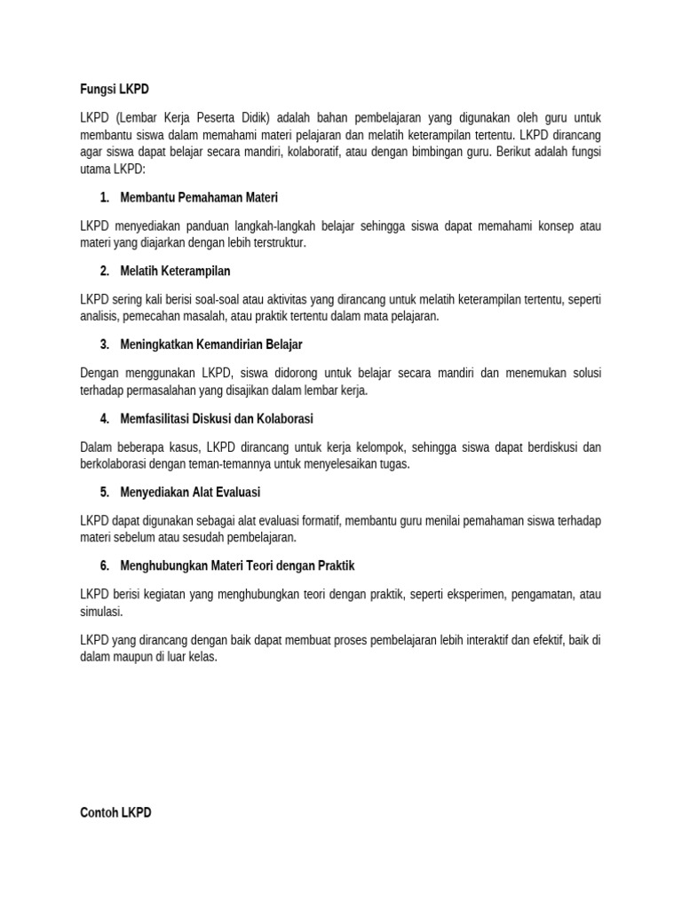 Fungsi LKPD | PDF