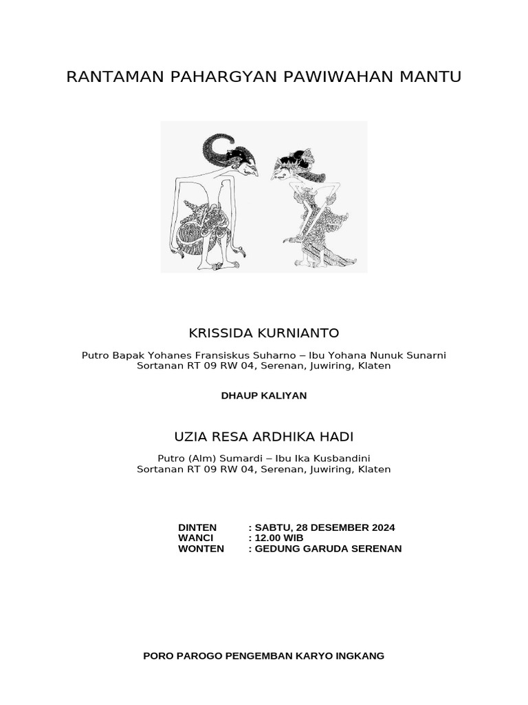 Rantaman Pahargyan Mantu 2024 | PDF