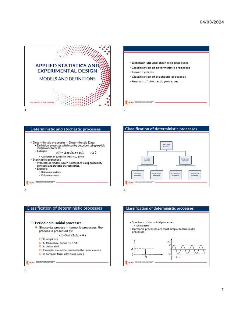 Applied Statistics: Models & Definitions | PDF | Stationary Process ...