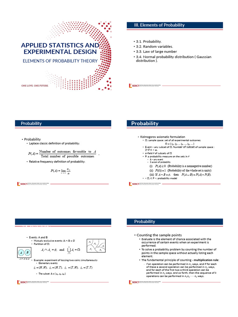 P3-Probability-2023.12.25 | PDF | Probability | Probability Distribution