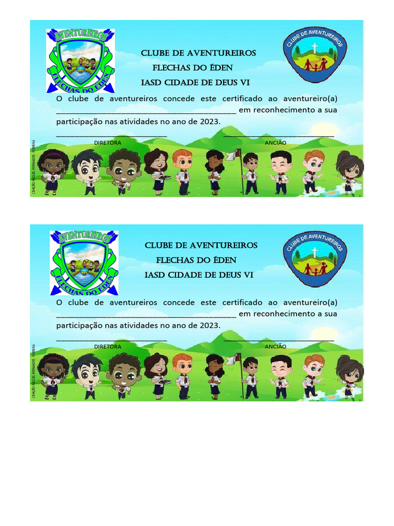 CLUBE DE AVENTUREIROS CERTIFICADOS | PDF