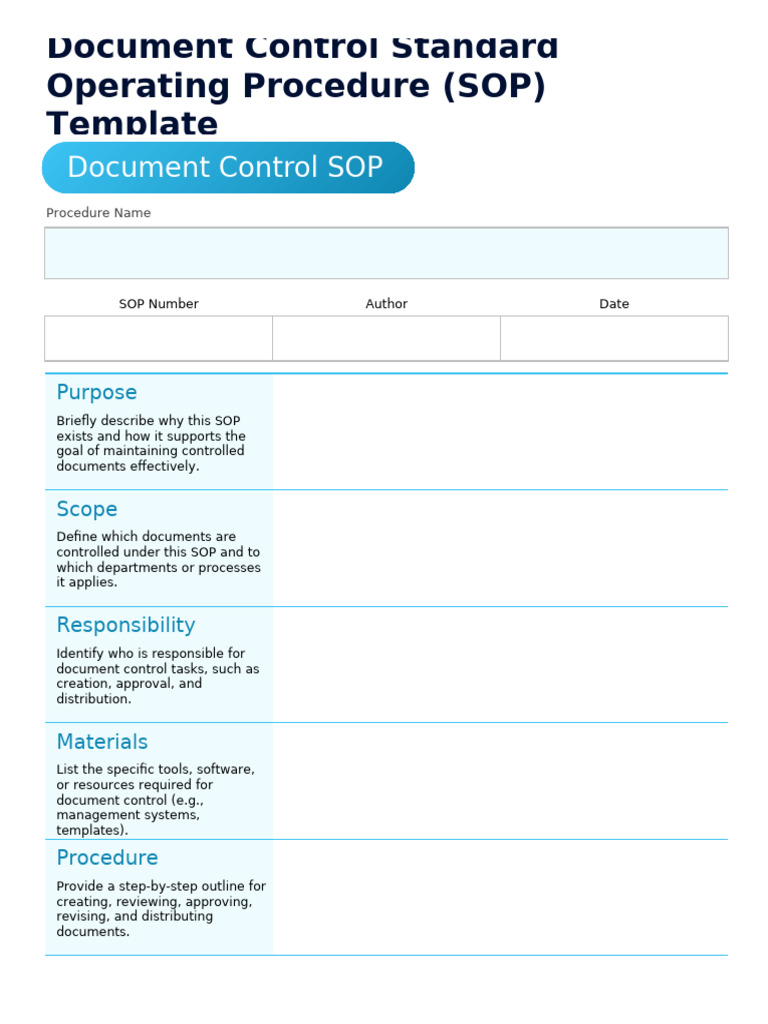 Document Control SOP Guide | PDF