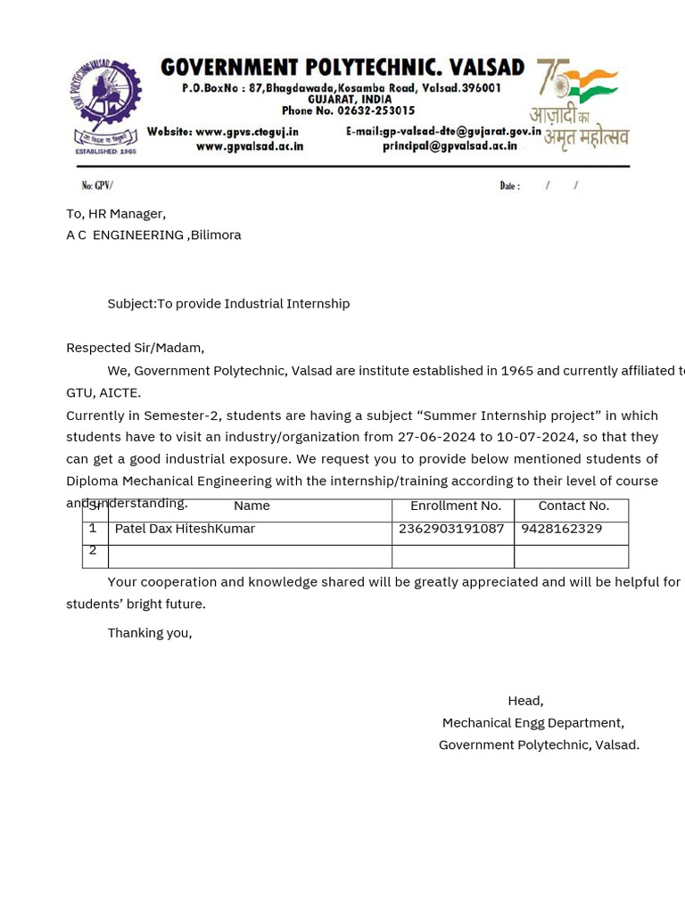 NoC - Internship Request-1 - Sem 2-1.pdf - 20240624 - 114256 - 0000 | PDF
