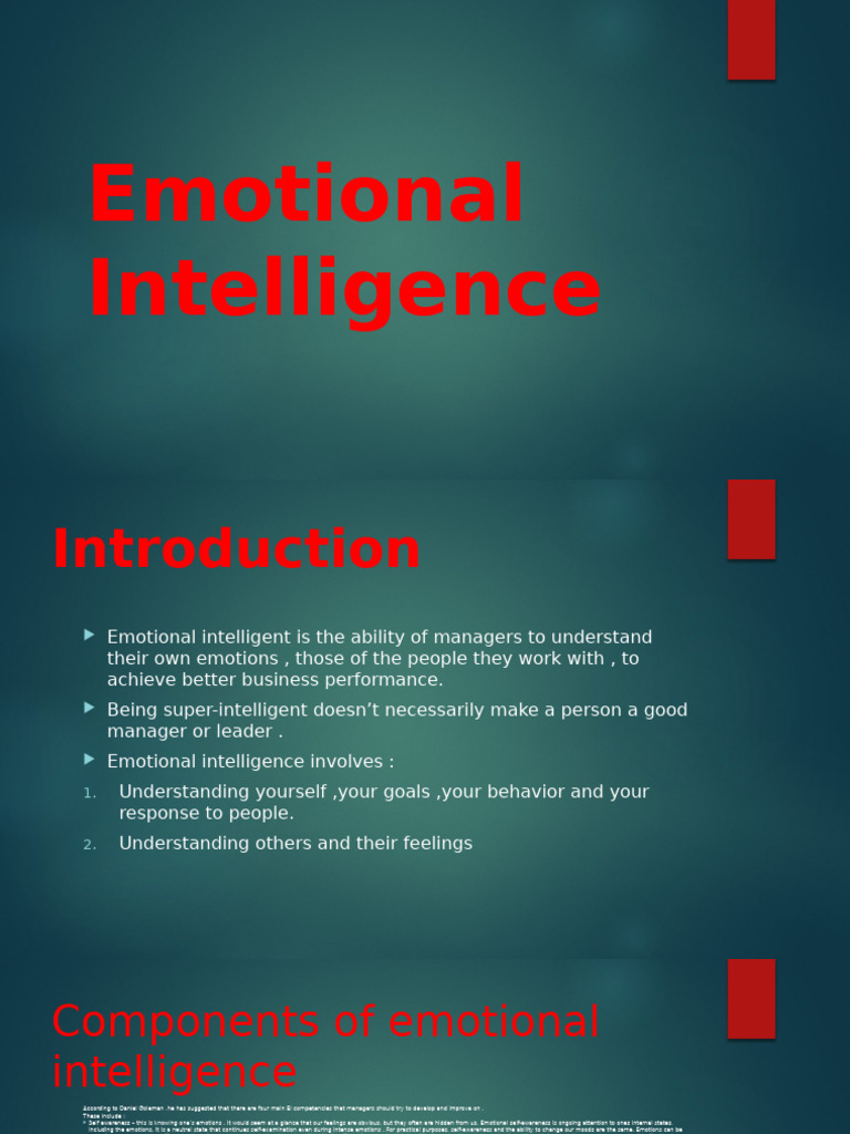 Emotional Intelligence | PDF | Emotions | Self Awareness