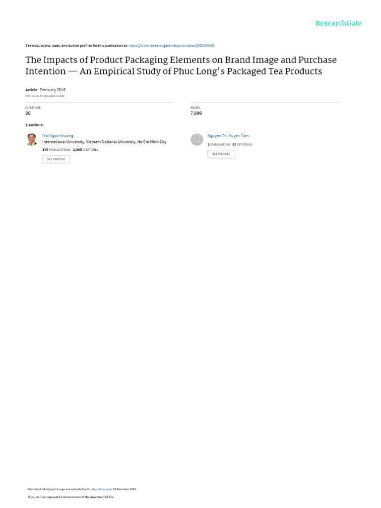 The Impacts of Product Packaging Elements On Brand | PDF | Brand