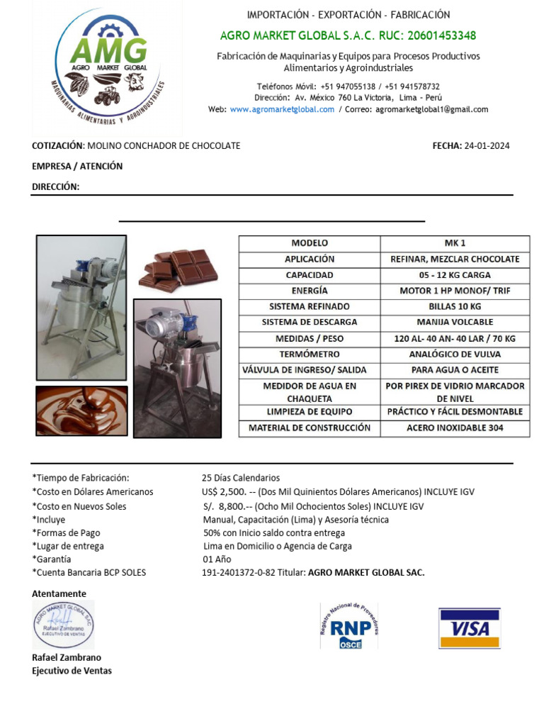 Proforma Molino Conchador Mk1 | PDF