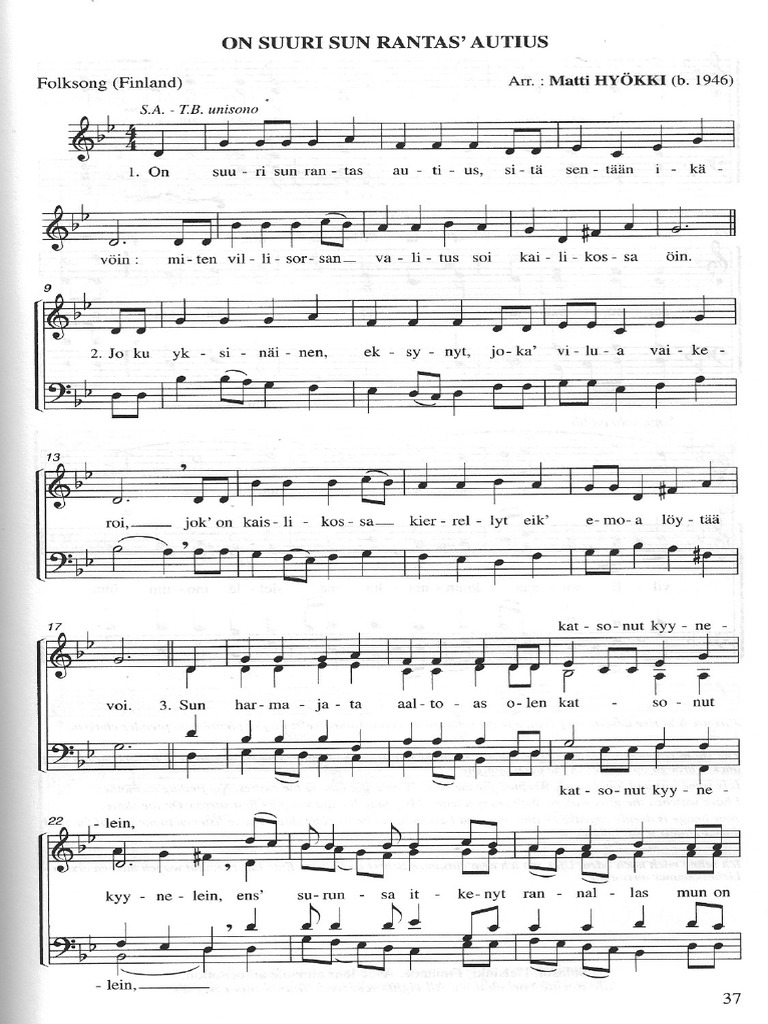 HYÖKKI On Suuri Sun Rantas Autius SATB | PDF