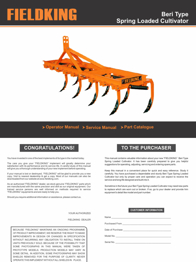 beri-type-spring-loaded-tiller | PDF | Tractor | Legal Liability
