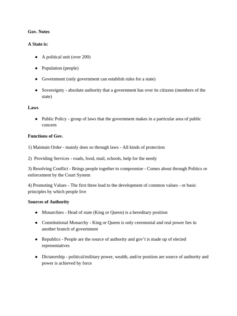 Gov. Notes | PDF