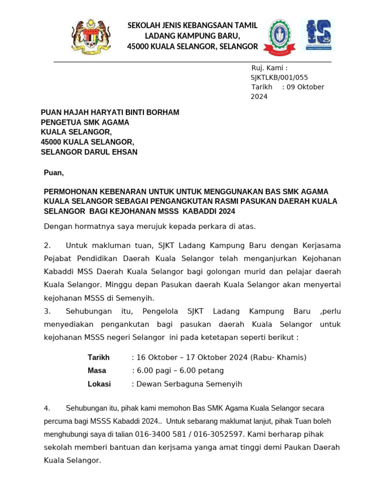 Surat Bas Ks Baru | PDF