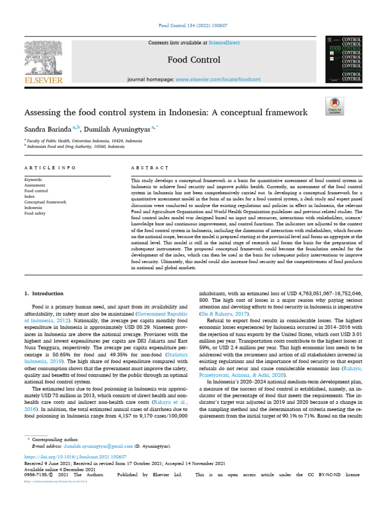 Assessing the food control system in Indonesia_A conceptual framework ...