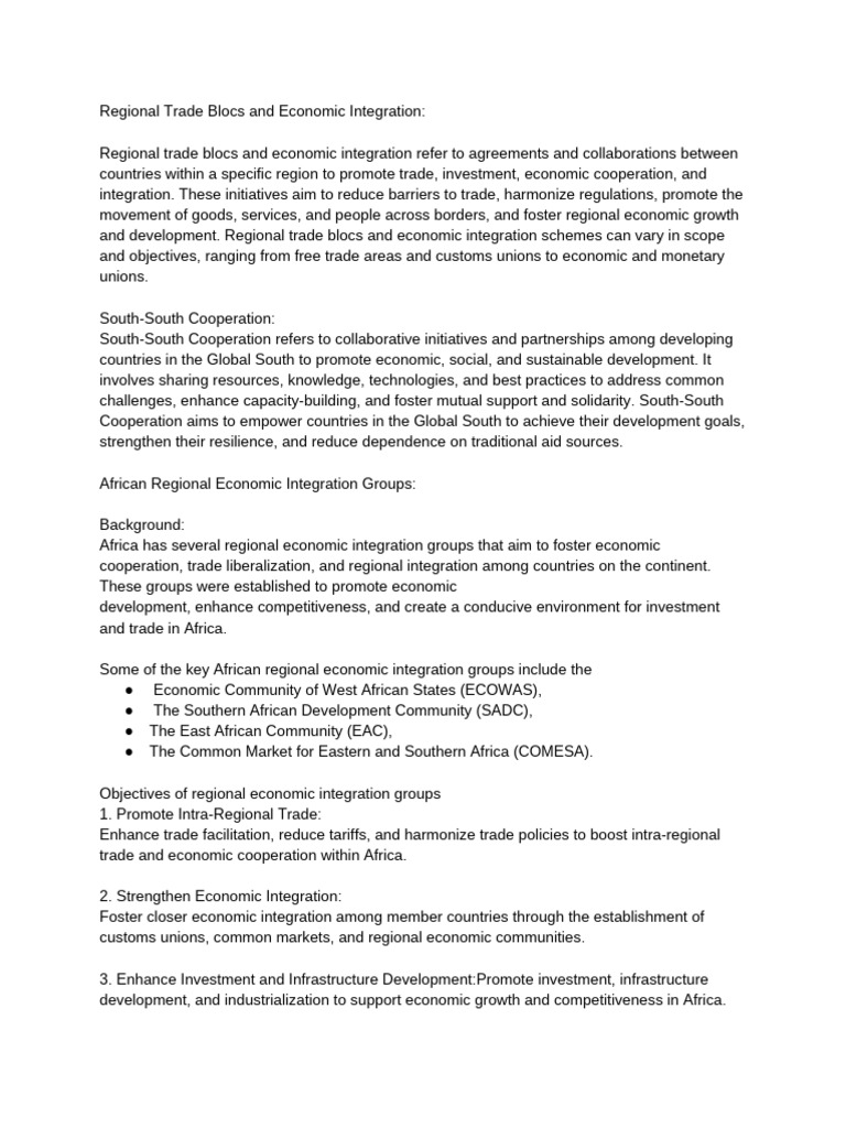 Irs 321& Pol 324, Topic 7 | PDF | Regional Integration | Economic ...