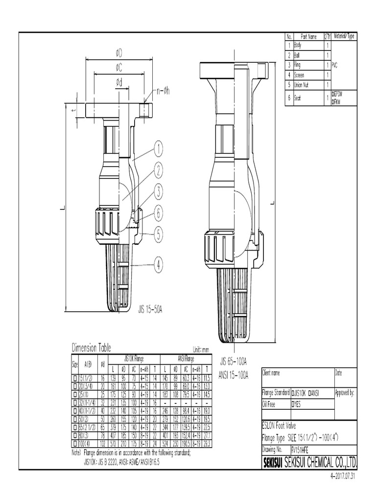 19 Approveddrawing Manual FootValve | PDF